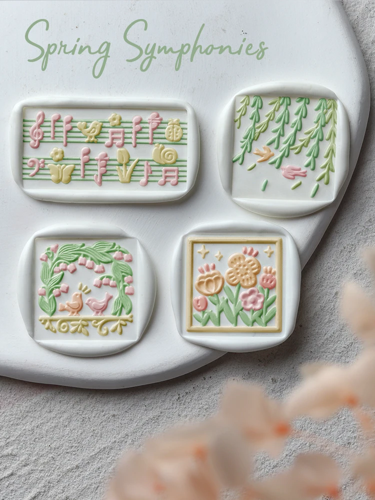 25MM-Multilayer-Square-Spring-Flower-Wax-Seal-Stamp-Birdsong-Swallow ...