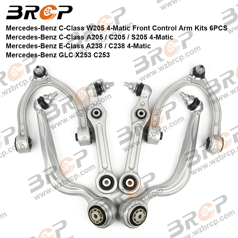BRCP-6-Pieces-Front-Suspension-Control-Arm-Kits-For-Mercedes-Benz-C-E ...