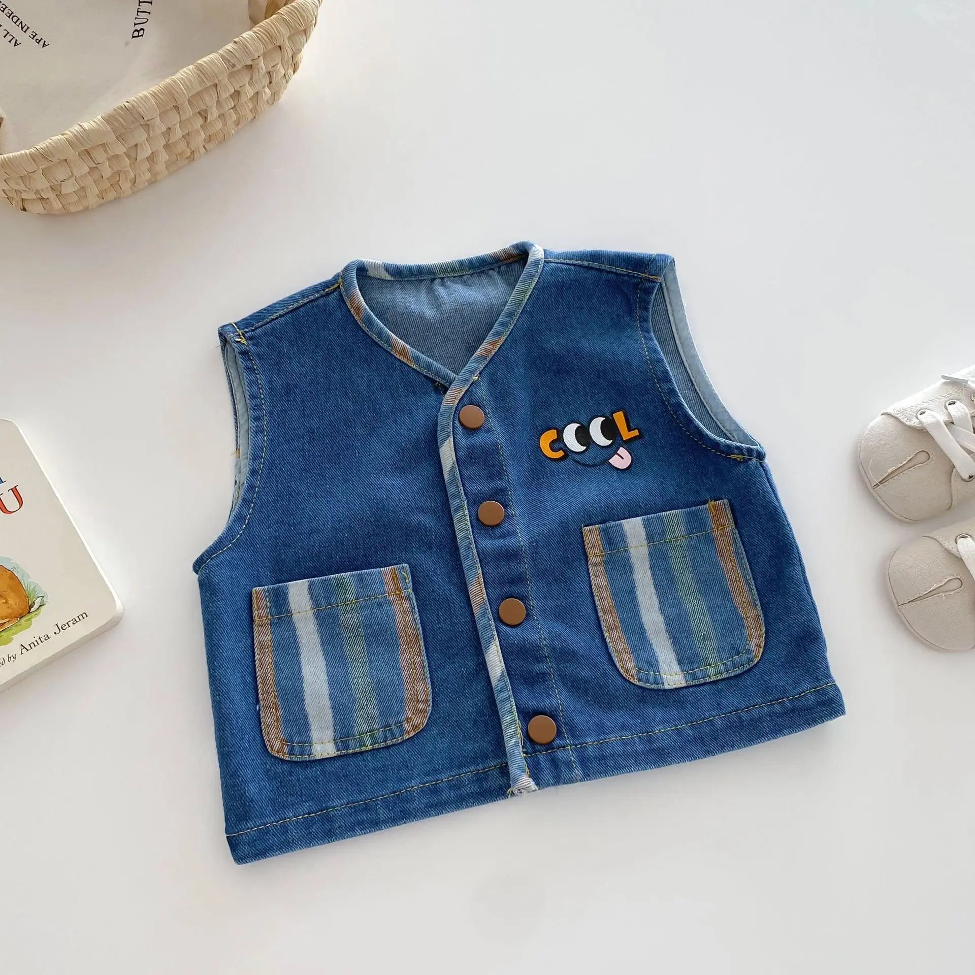 Spring-Autumn-New-Little-Boys-Denim-Vest-Cartoon-Eyes-Letter-Toddler ...