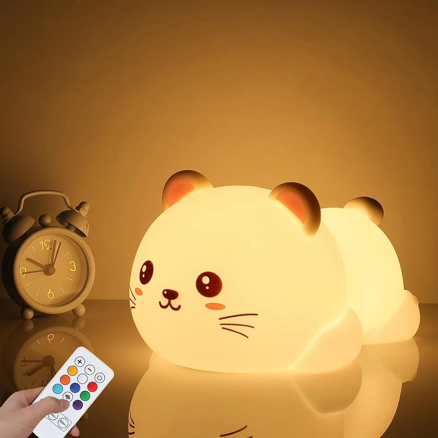 Led-Cute-Cat-Silicone-Night-Light-8-Colors-Usb-Bedroom-Bedside-Lamp ...