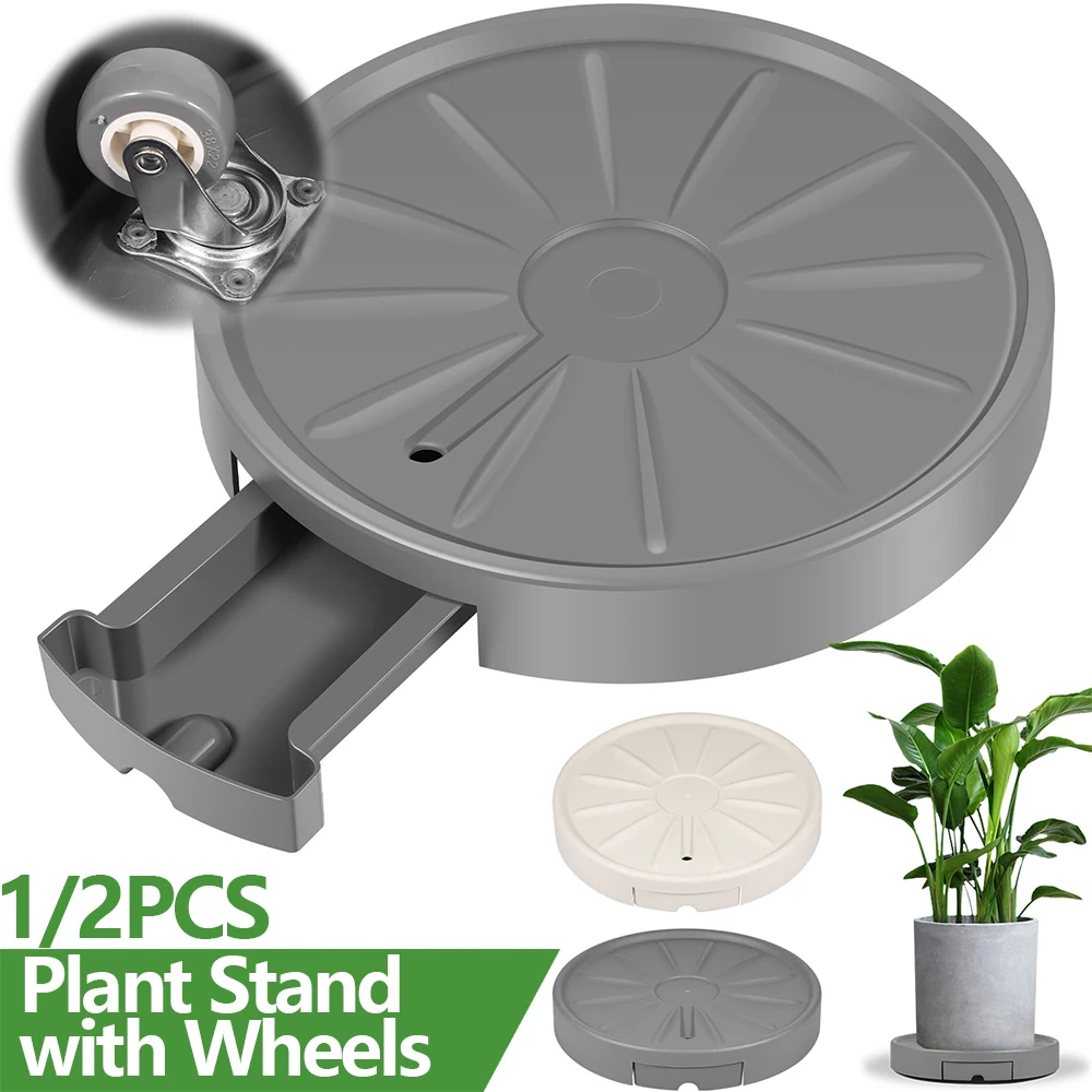 Round-Plant-Roller-Tray-Reusable-Rolling-Plant-Stands-with-Water ...