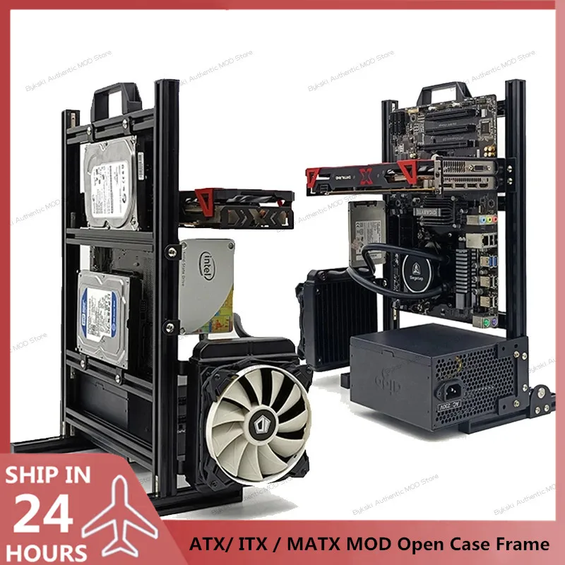 MOD 오픈 스타일 컴퓨터 케이스 프레임, 수직 섀시 선반, DIY 데스크탑 게임 게이머 캐비닛, ATX/ ITX / MATX ...