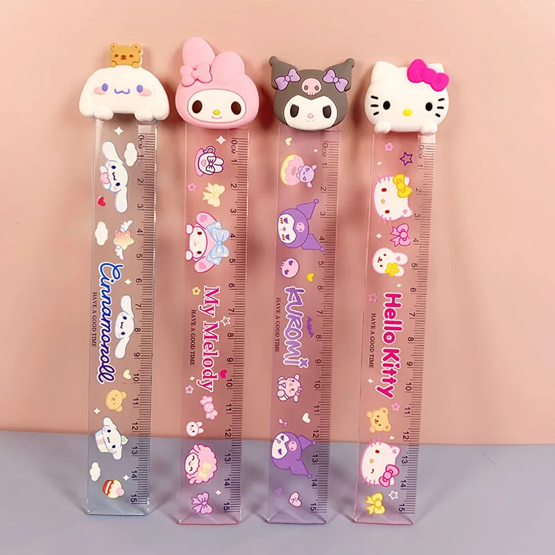 4pcs-Set-Sanrio-Rulers-Stationery-Kuromi-My-Melody-Hello-Kitty-15cm ...