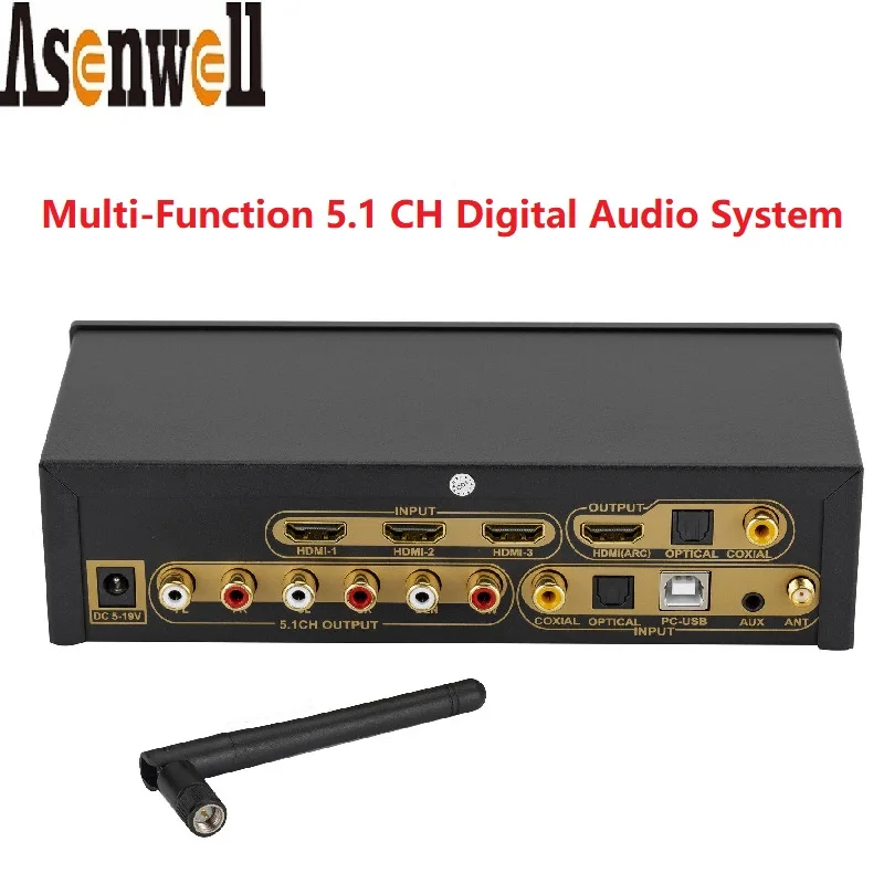 5.1ch Audio Decoder Bluetooth 5.0 4k60hz Hdmi 2.0 Switcher 3 In 1 Out ...