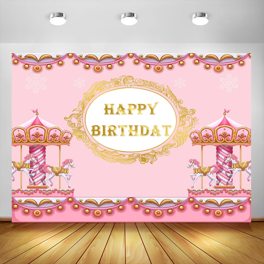 Pink Baby Birthday Background
