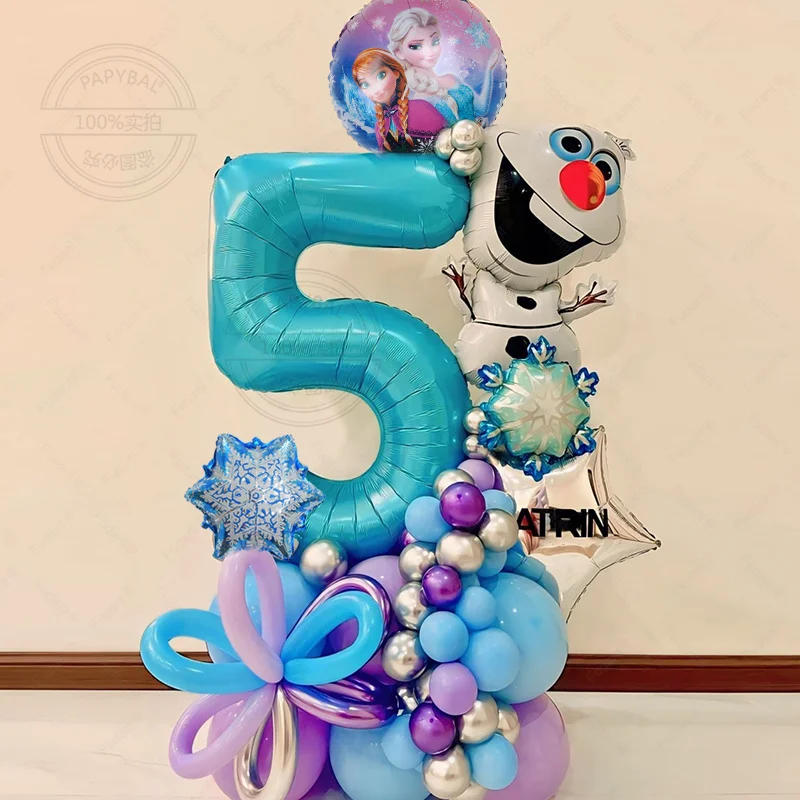 Juego-de-Globos-de-decoraci-n-de-Frozen-de-Disney-67-piezas-n-mero-azul ...