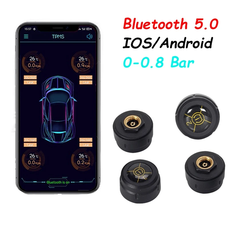 Bluetooth-5-0-Car-TPMS-Tire-Pressure-Alarm-System-Sensor-Android-IOS ...