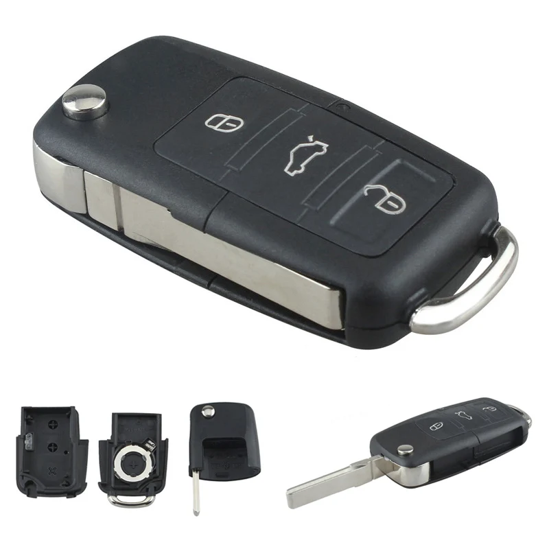 Black 3 Buttons Smart Remote Replacement Key Case No Chip with Uncut ...
