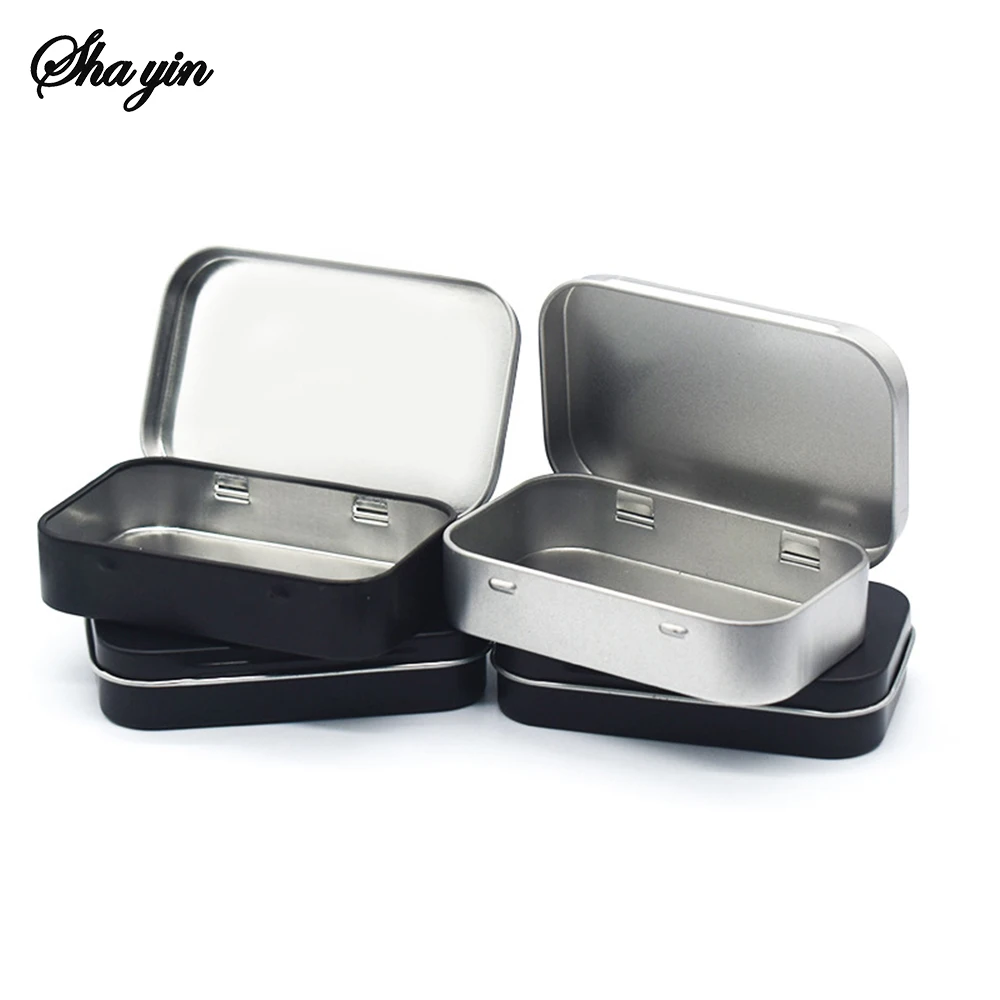 Metal Rectangular Empty Mini Tin Box Tinplate Push Candy Pill Cases ...