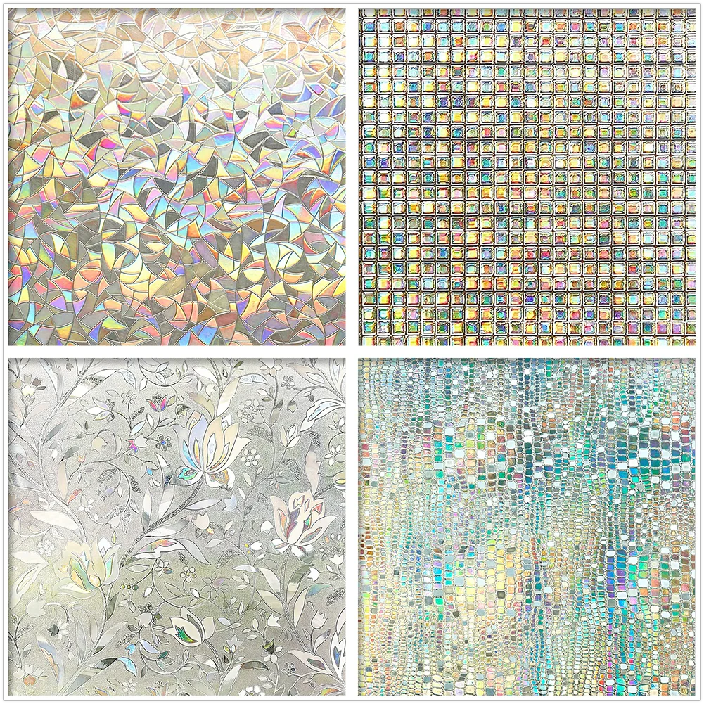 Window-Privacy-Film-Rainbow-Window-Clings-3D-Decorative-Vinyl-Stained ...