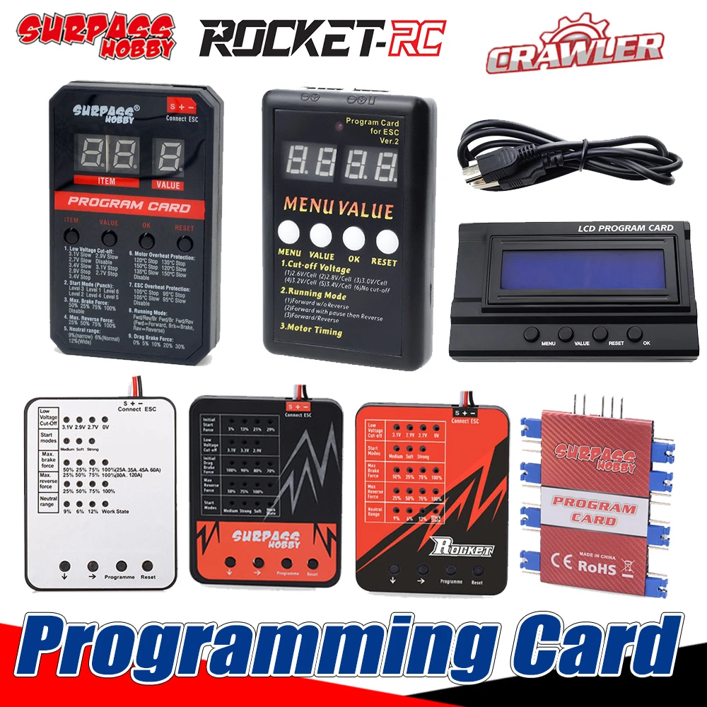 Surpass Hobby Rocket Kk Led Esc Programming Card Esc Ts160 60a 80a 120a ...