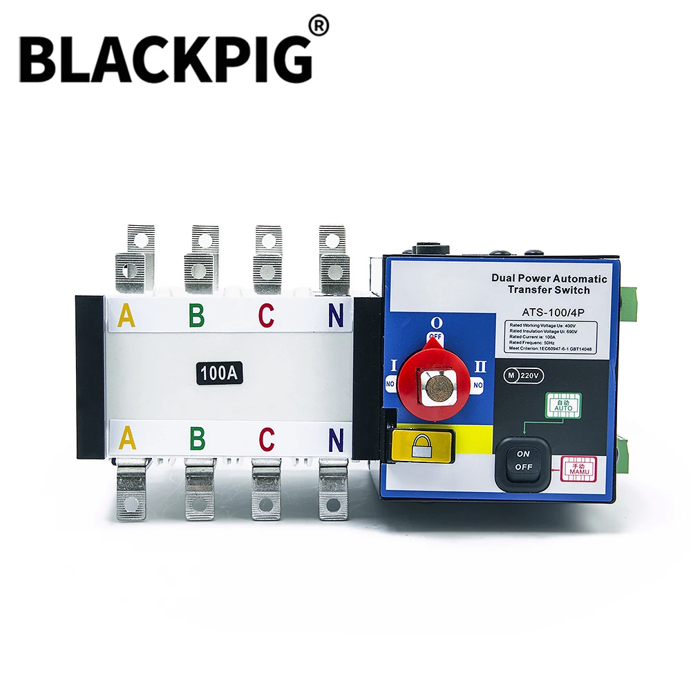 AC220V-Control-Voltage-100A-4P-ATS-Generator-Dual-Power-Automatic ...