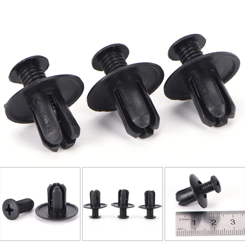 50pcs-8mm-Auto-Car-Bumper-Fender-Retainer-Push-Black-Plastic-Clips ...
