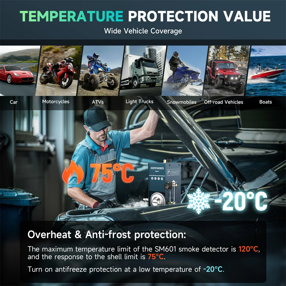 Automotive Water Leak Detector Leak Detector, Built-in Air Pump Vacuum ...