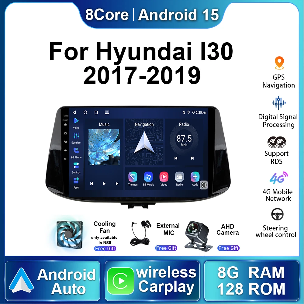 For Hyundai i30 2017 2018 2019 Android15 Auto Multimedia Radio Stereo ...