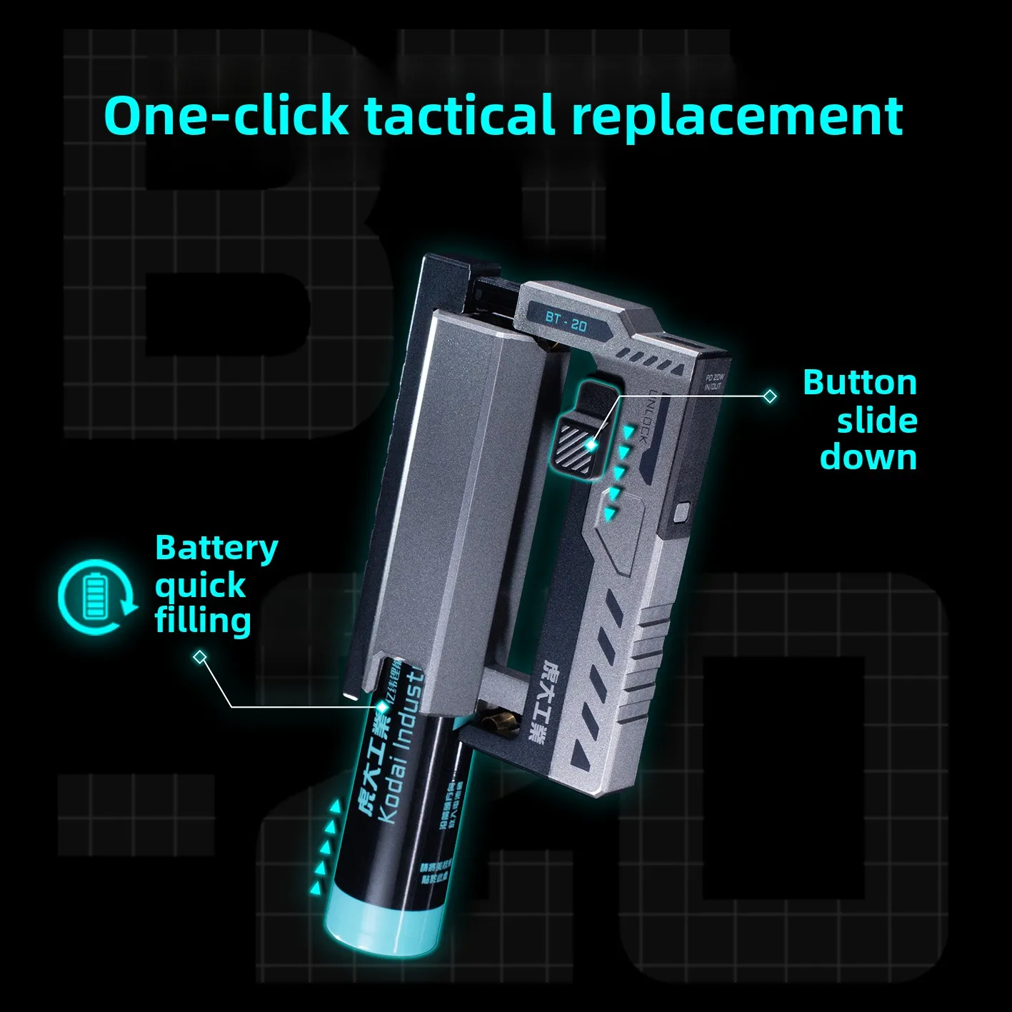 2025NEW Tiger Industrial Power Bank, BT-20 Tactical Swappable Mobile ...