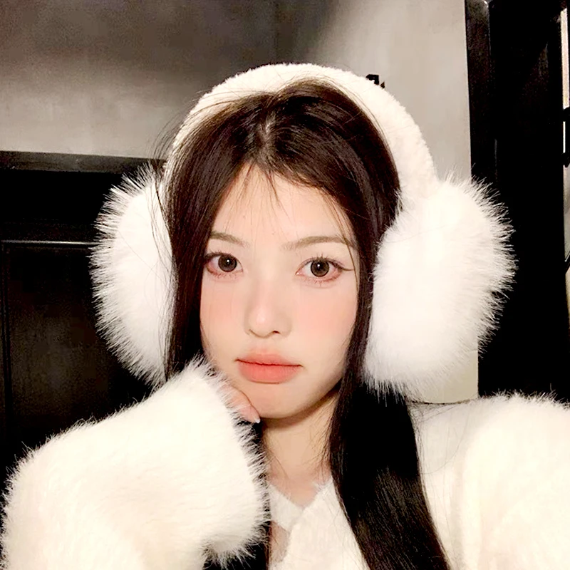 Unisex-Plush-Earmuffs-Foldable-Solid-Color-Soft-Fluffy-Thermal-Ear ...