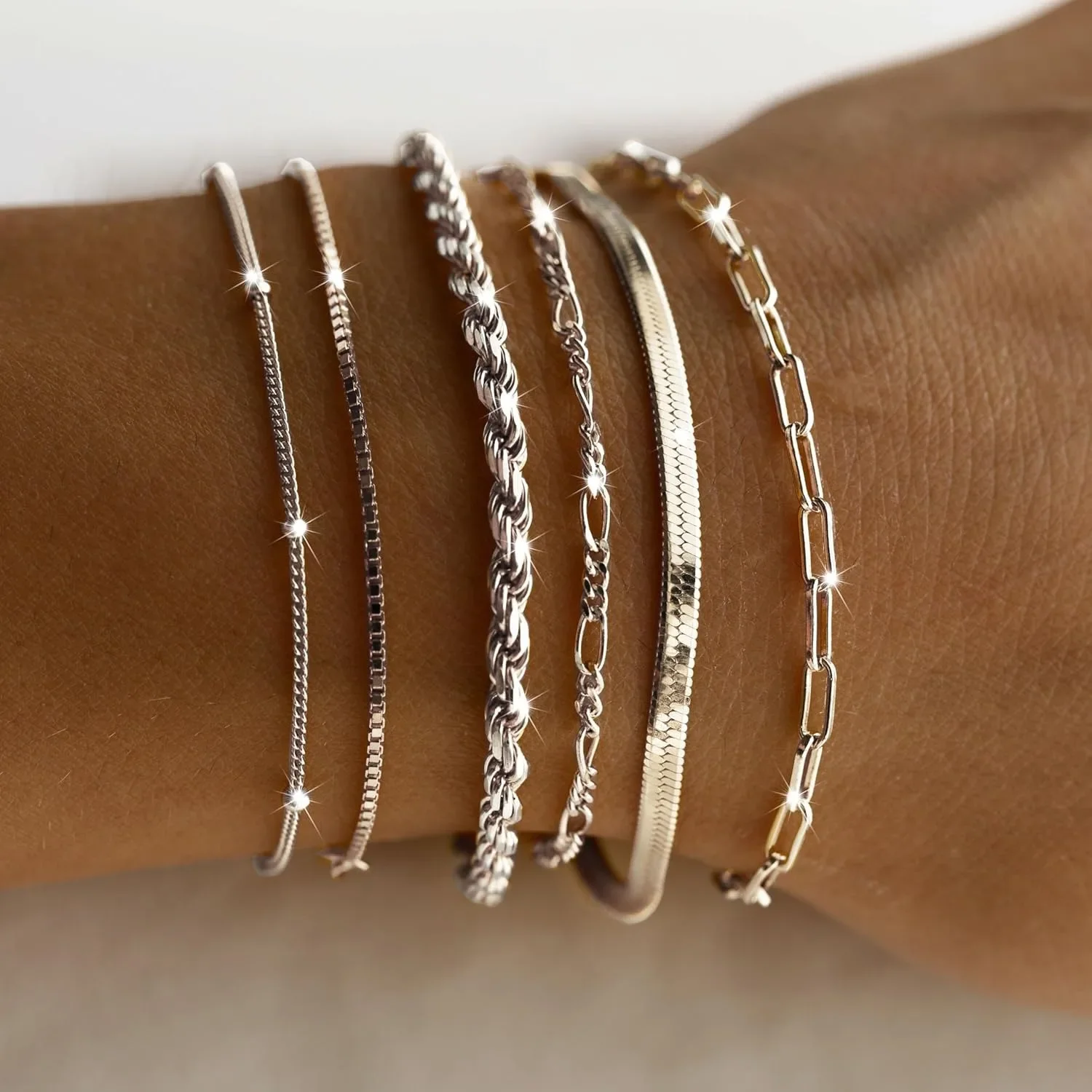 Gift Set Silver Bracelets for Women Trendy Sterling Silver Jewelry Set ...