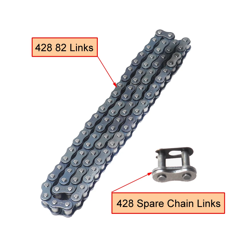 Motorcycle 428 Chain 82-98 Links Fit For 50cc-250cc Atv Quad Pit Dirt ...