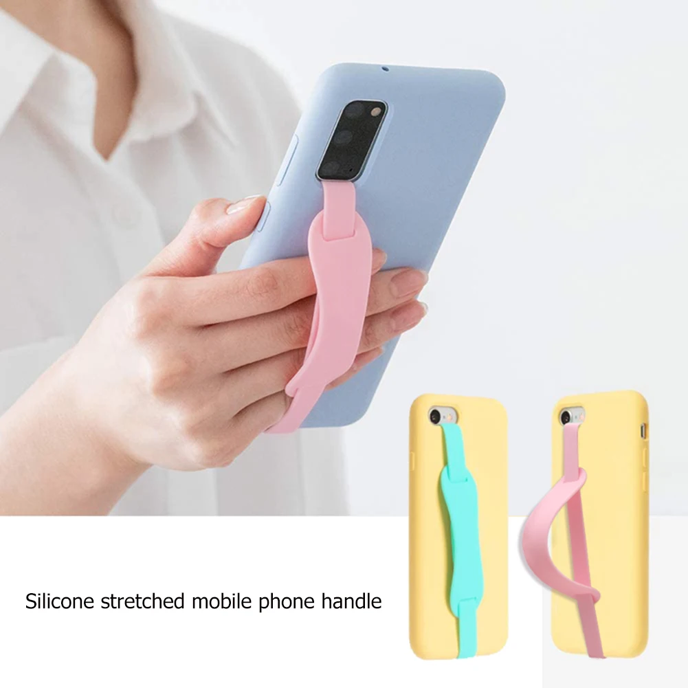 Mobile-Phone-Holder-Silicone-Wristband-Finger-Ring-Grip-Stand-Elastic ...