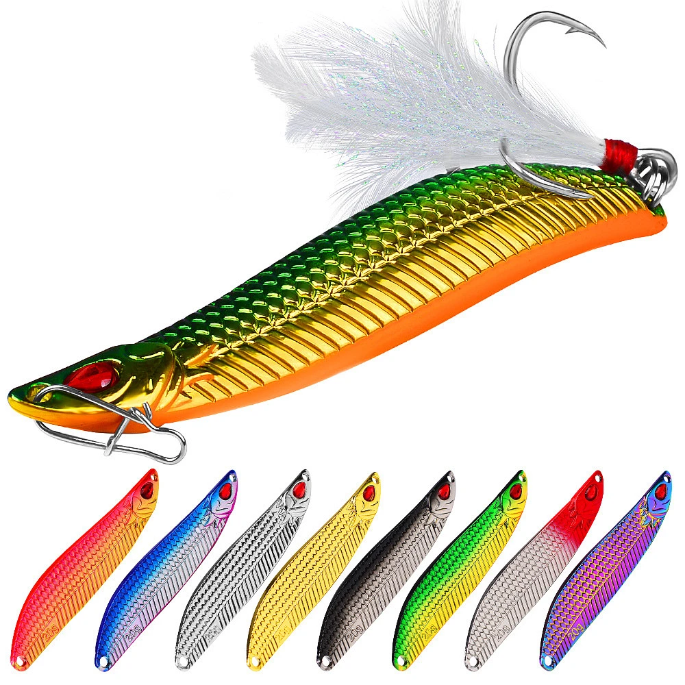 Metal-BaMetal-Bait-Long-Throw-Bait-Iron-Plate-Spoon-Type-Leech-Sequin ...