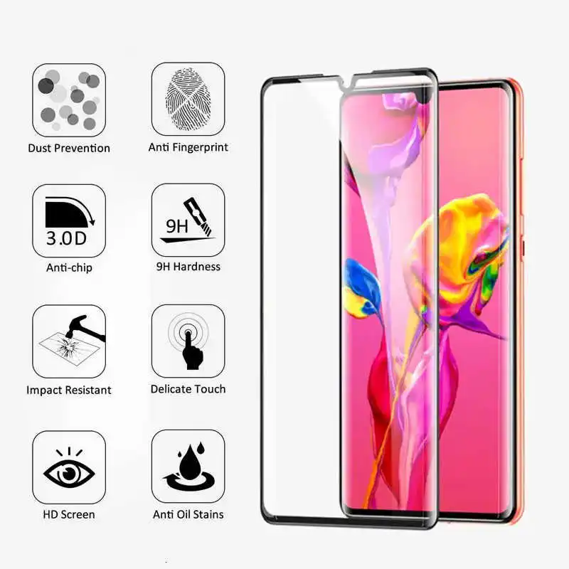 Tempered-Glass-phone-Case-For-huawei-p30-pro-cover-Protective-Glas ...