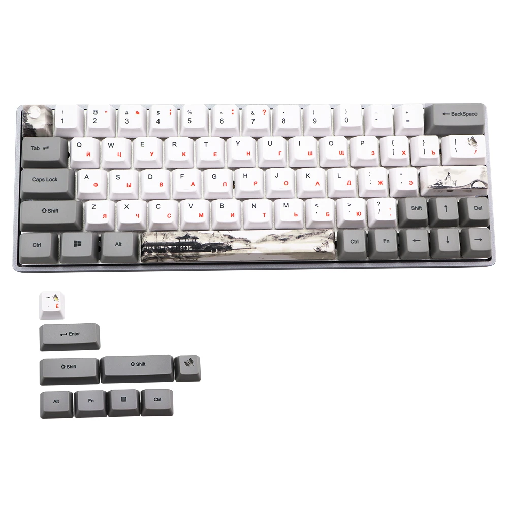 Russian Character Dye Subbed Pbt Oem Keycap Set Mechanische Toetsenbord ...