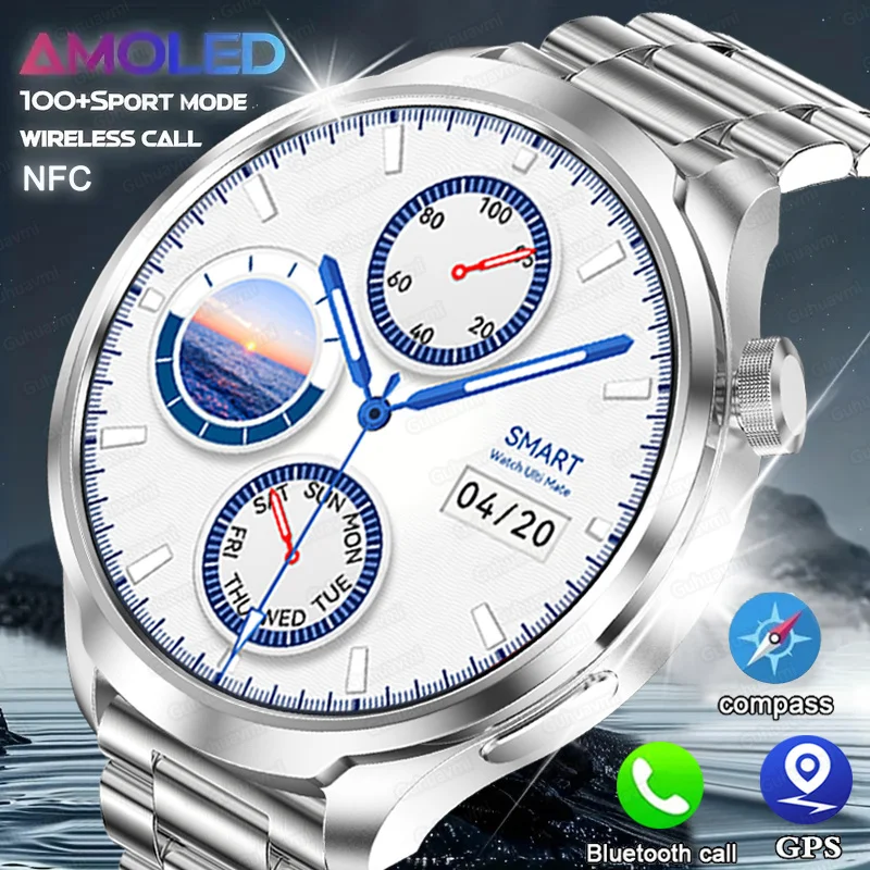 For-HUAWEI-Xiaomi-GPS-Smart-Watch-Men-360-360-HD-Screen-Heart-Rate ...