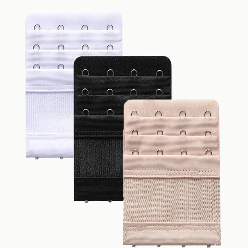 3PCS-Button-distance-1-9cm-Elastic-Bra-Strap-Extensions-Four-Rows-Hooks ...