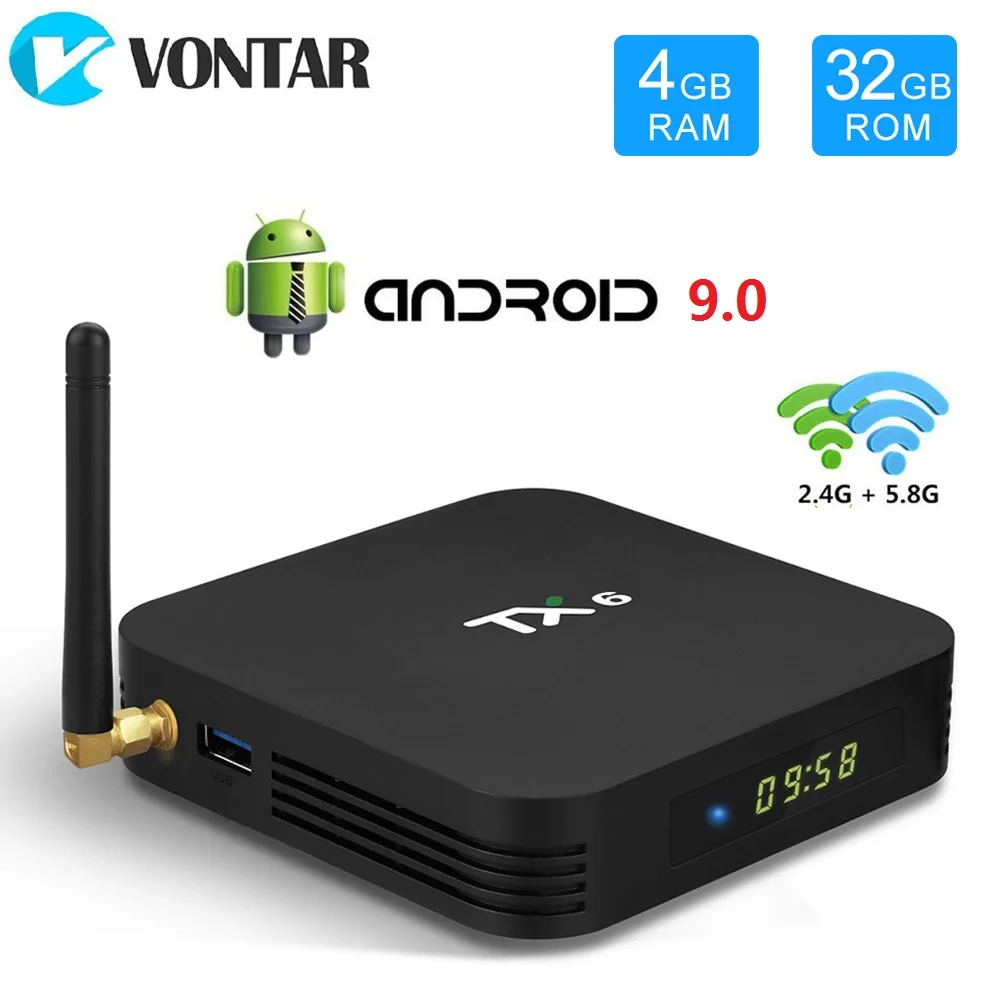 Tv Box Android 9.0 Smart Tv Box Tx6 Android Tv Box 4gb Ram 64gb 4k ...