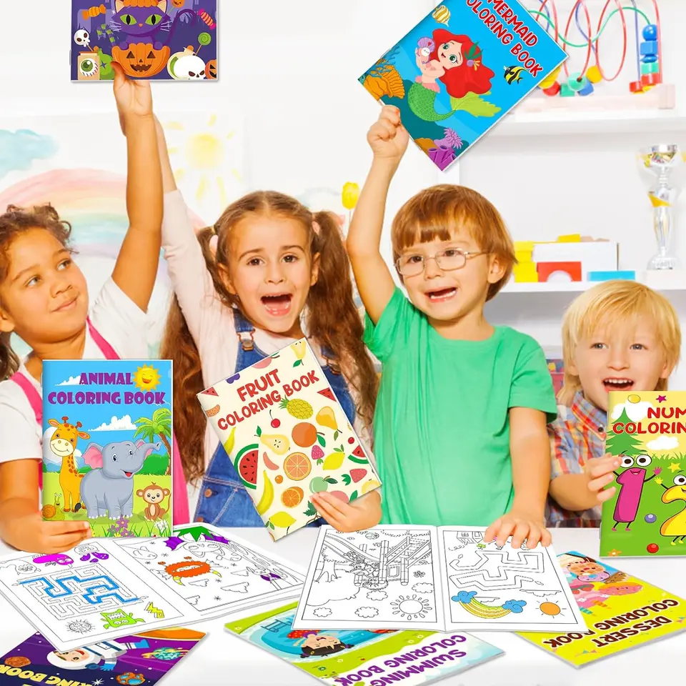 Childrens Books 4 Mini Doodle Coloring Books For Kids - 44 Designs Each ...