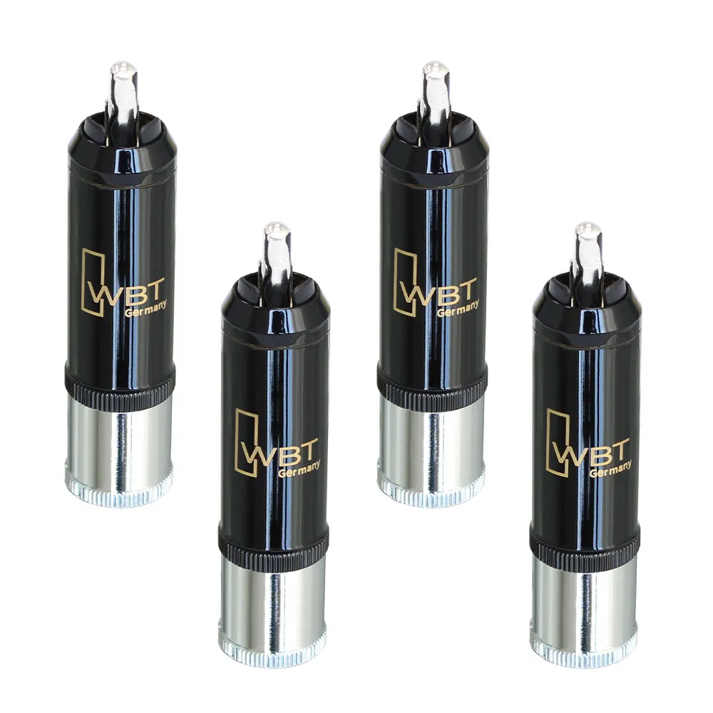 WBT 4Pcs Rhodium Plating RCA Plug Adapter Solder Wire HiFi Speaker RCA ...