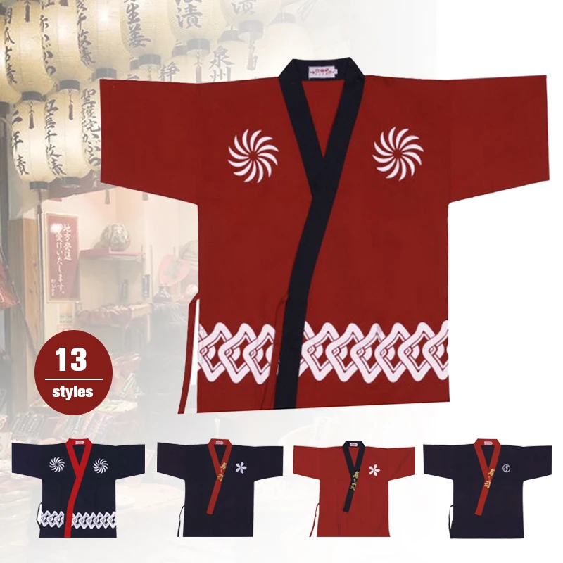 Unisex-Japanese-Style-Chef-Coat-Sushi-Restaurant-Kimono-Cook-Uniform ...