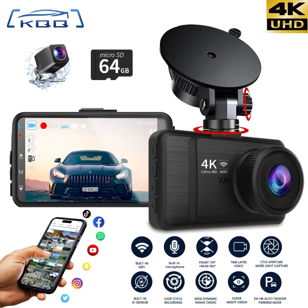 KQQ-Car-Dash-camera-4k-for-Cars-Ront-and-Rear-Dual-Lens-Auto-Car-Dvr ...