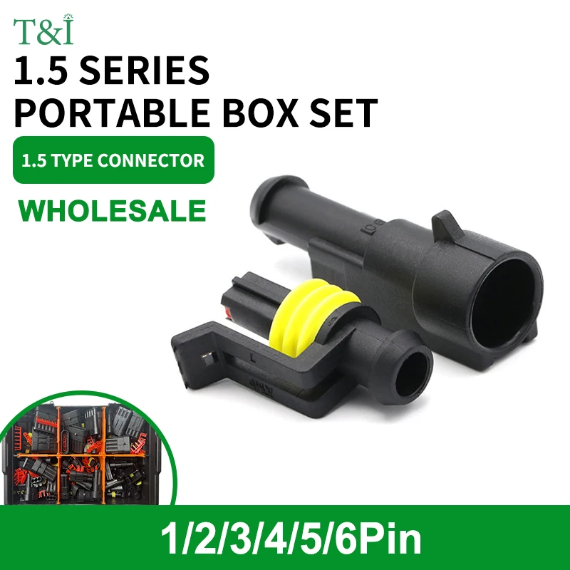 Kit de caja portátil 1P/2P/3P/4P/5P/6Pin Tyco Superseal 1,5 series ...
