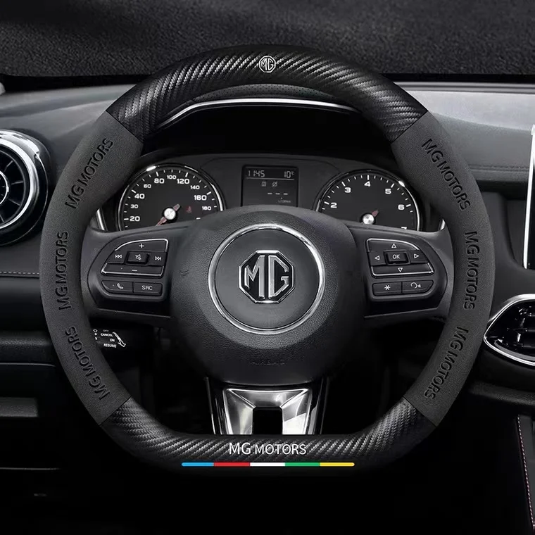 Carbon Fiber Car Steering Wheel Cover Alcantara Leather for MG ZS ZR HS ...
