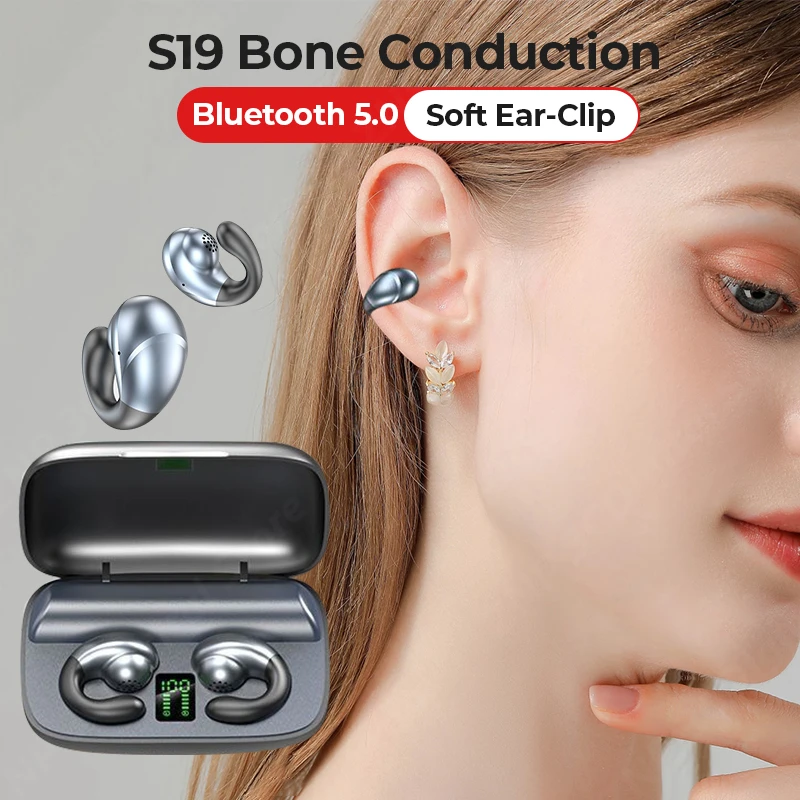 Generic Bone Conduction Bluetooth Earphones Earring Wireless Headphones ...
