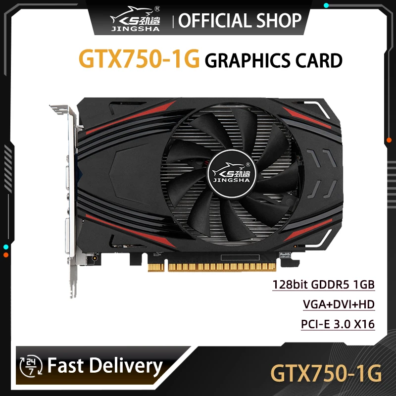 JINGSHA tarjeta gráfica Original GTX 750, 1GB, 192Bit, GDDR5, tarjeta ...