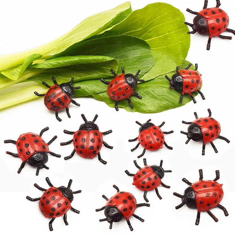 10/20PCS Novelty Simulation Ladybug Animal Insect Model Toy Halloween ...