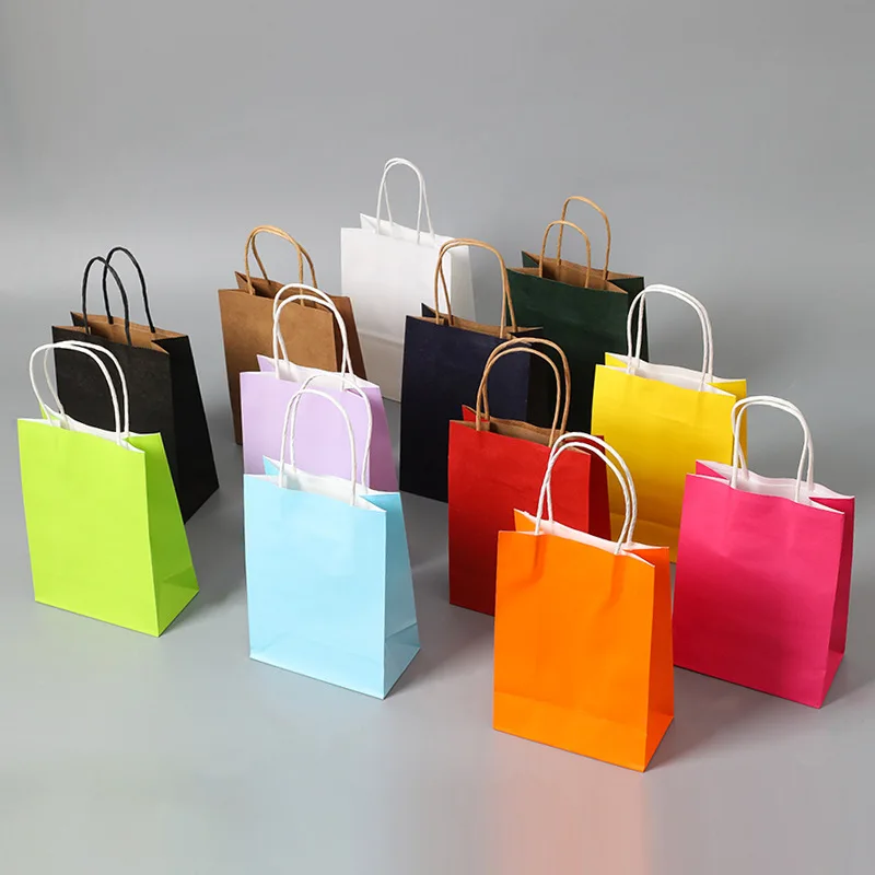 10-20-30-50pcs-Mini-Small-Kraft-Paper-Bag-with-Handles-Festival-Gift ...