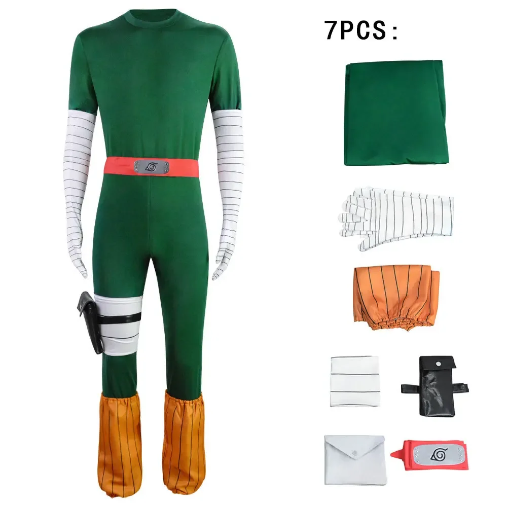 Anime Ninja Rock Lee Cosplay Costume Man Combat Uniform Hero Tight ...