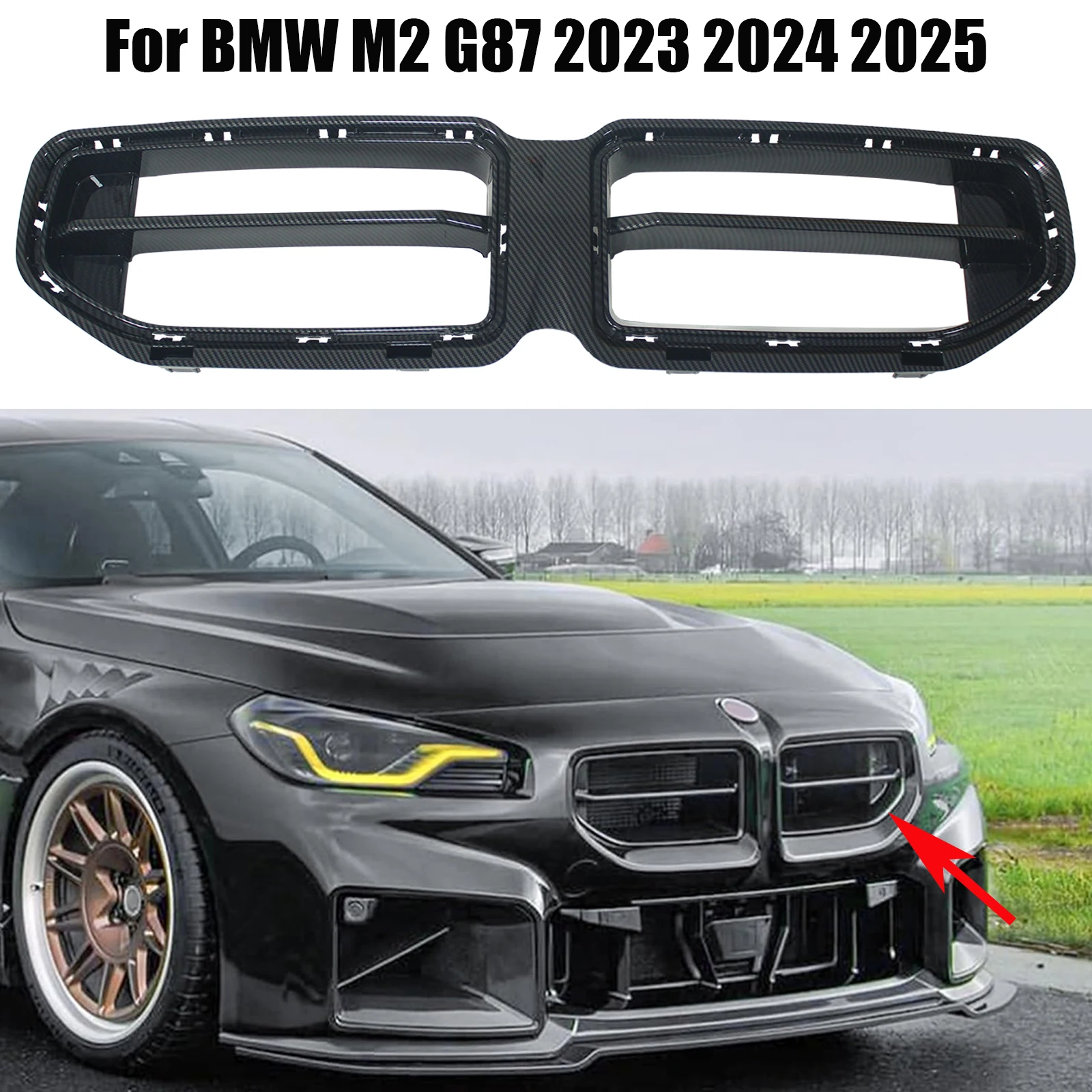 For BMW M2 G87 2023-2025 Front Bumper Kidney Grille Center Grill Mesh ...