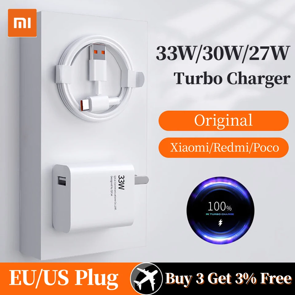 Xiaomi-33w-27w-Original-EU-Turbo-Quick-Charger-Carregador-Adapter-POCO ...