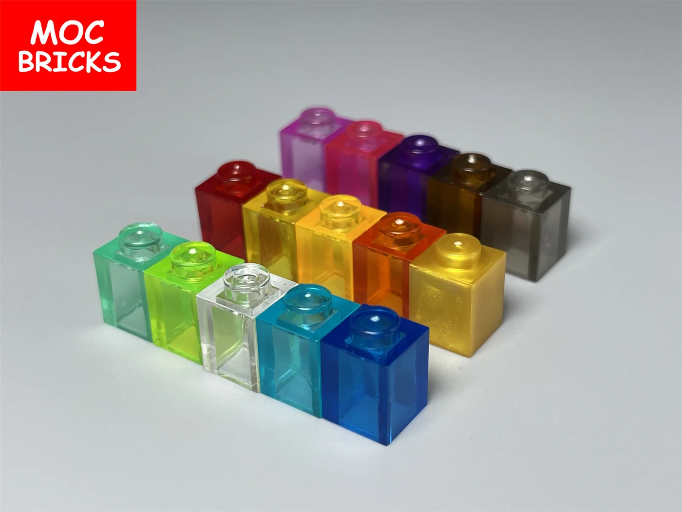100pcs MOC Bricks Transparent Brick 1x1 3005 30071 35382 DIY Assembled ...