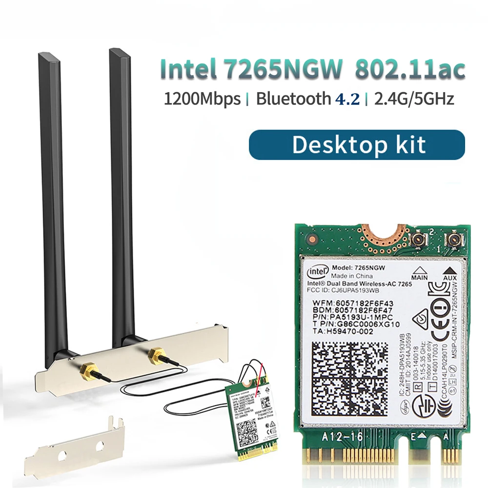 Adaptador-WiFi-Intel-7265-1200Mbps-Kit-de-escritorio-con-Bluetooth-4-2 ...