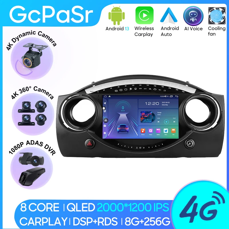 Car-Radio-Android-13-Carplay-For-BMW-Mini-Cooper-S-R53-2004-2007 ...
