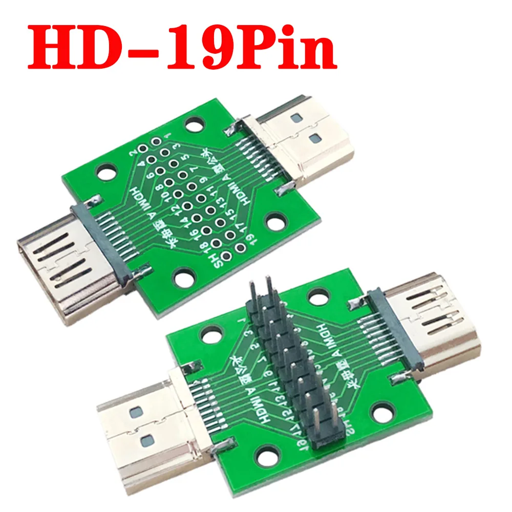 1-5pcs-HDMI-Compatible-Male-Female-Test-Board-MINI-Connector-PCB-2-54mm ...