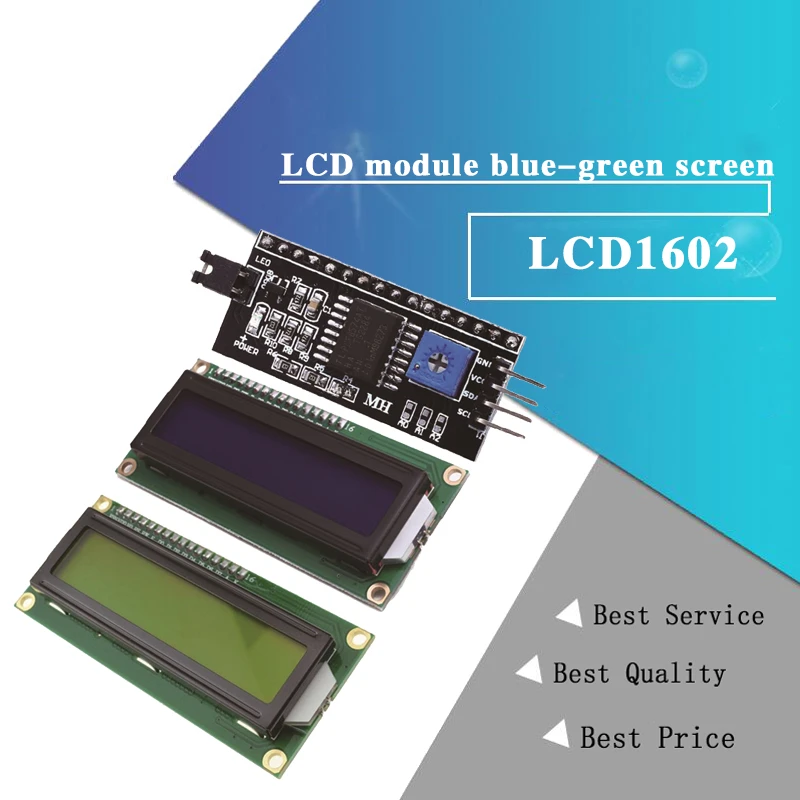 1PCS/lot LCD module Blue Green screen IIC/I2C 1602 for arduino 1602 LCD ...