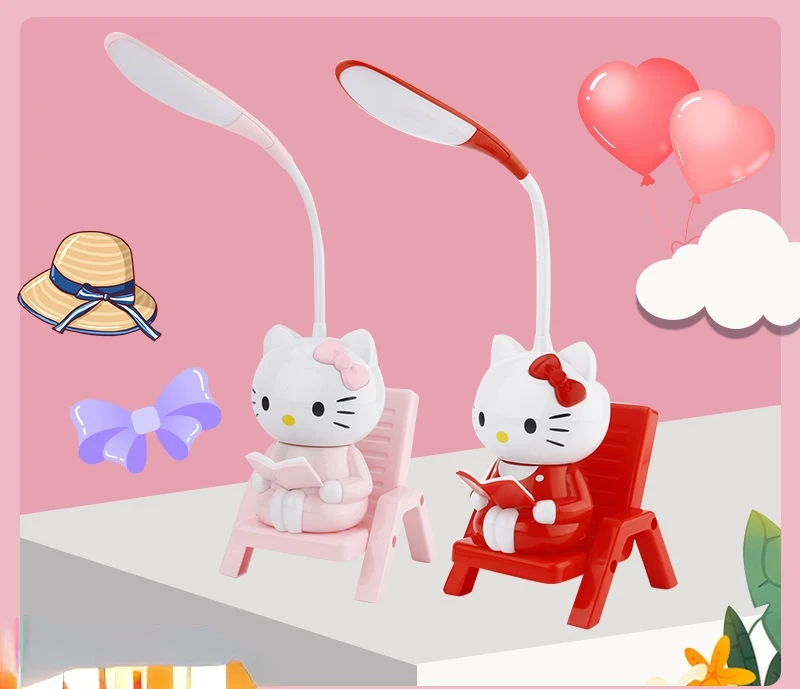 Hello Kitty LED eye protection cartoon desk lamp Student desk dormitory ...