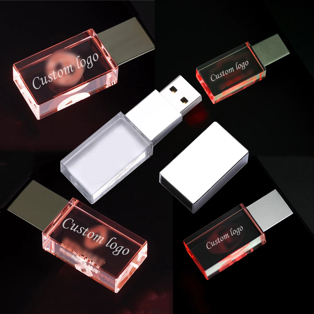 JASTER-Crystal-USB-Flash-Drive-64GB-Free-Custom-Logo-PenDrive-32GB ...